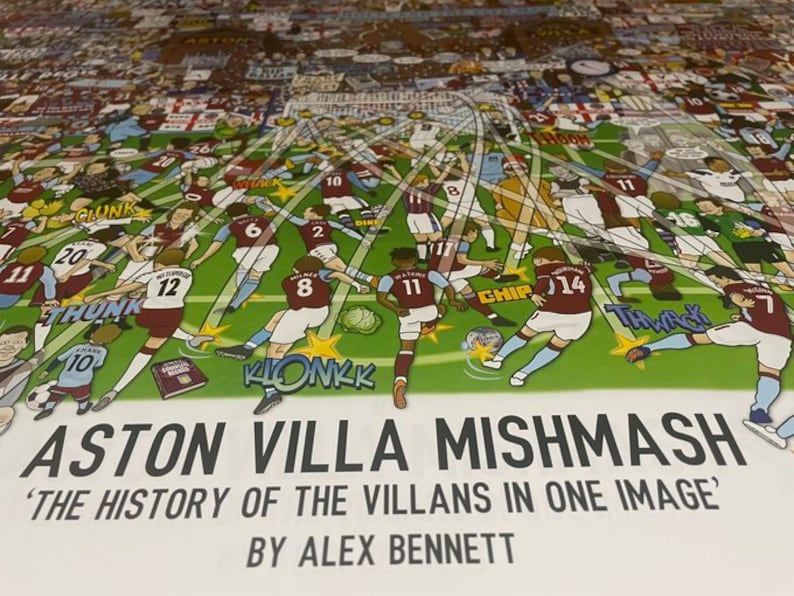 Aston Villa Mishmash - the History of the Villans in One Image - Etsy UK