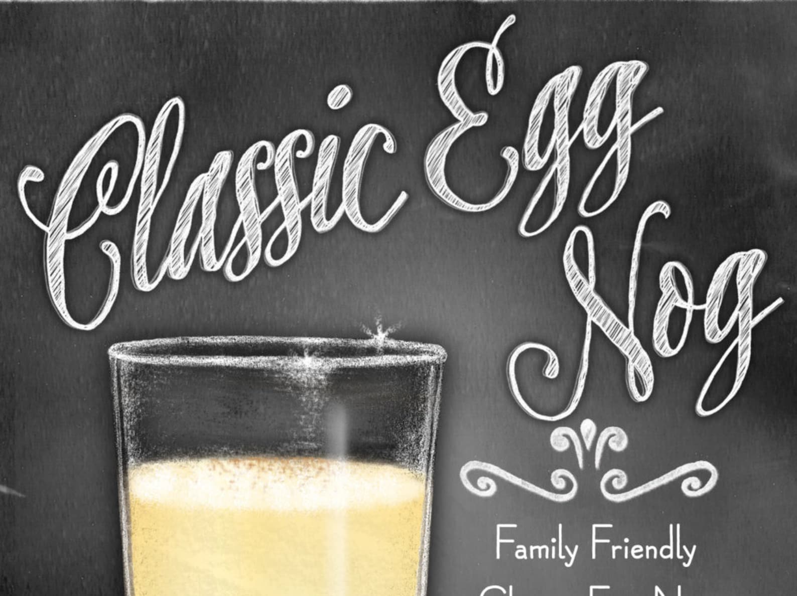 Classic Egg Nog 5x7 Chalkboard Style Drink Sign - Etsy