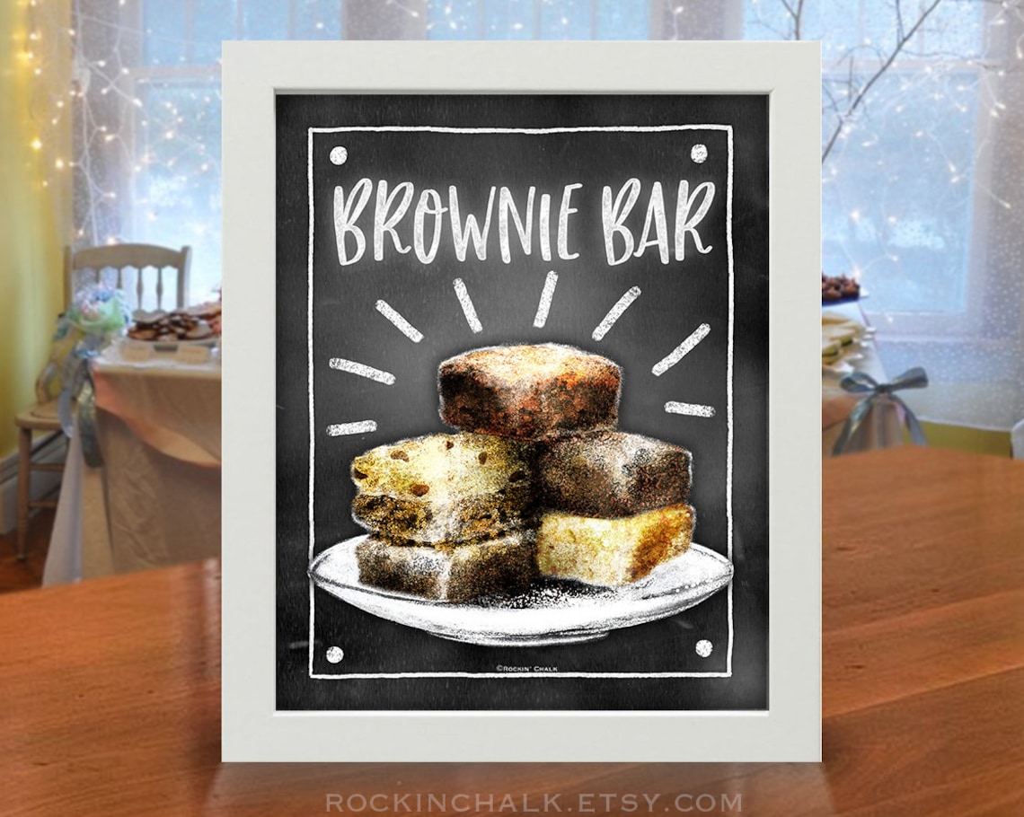 Brownie Bar Sign Chalkboard Style Digital Download Printable | Etsy