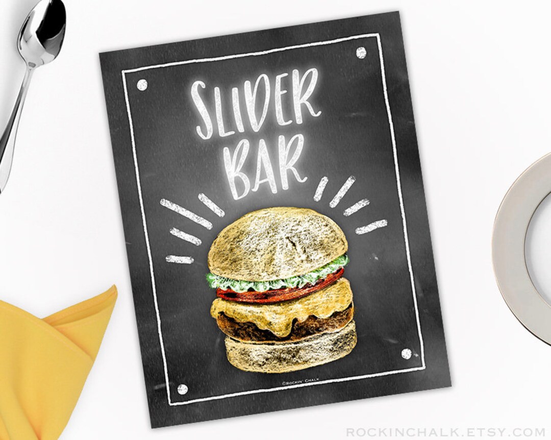 Food Station Sign Slider Bar Chalkboard Style Sign for Brews Before I ...