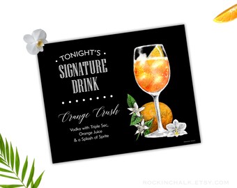 Orange Crush Signature Drink Sign - Etsy