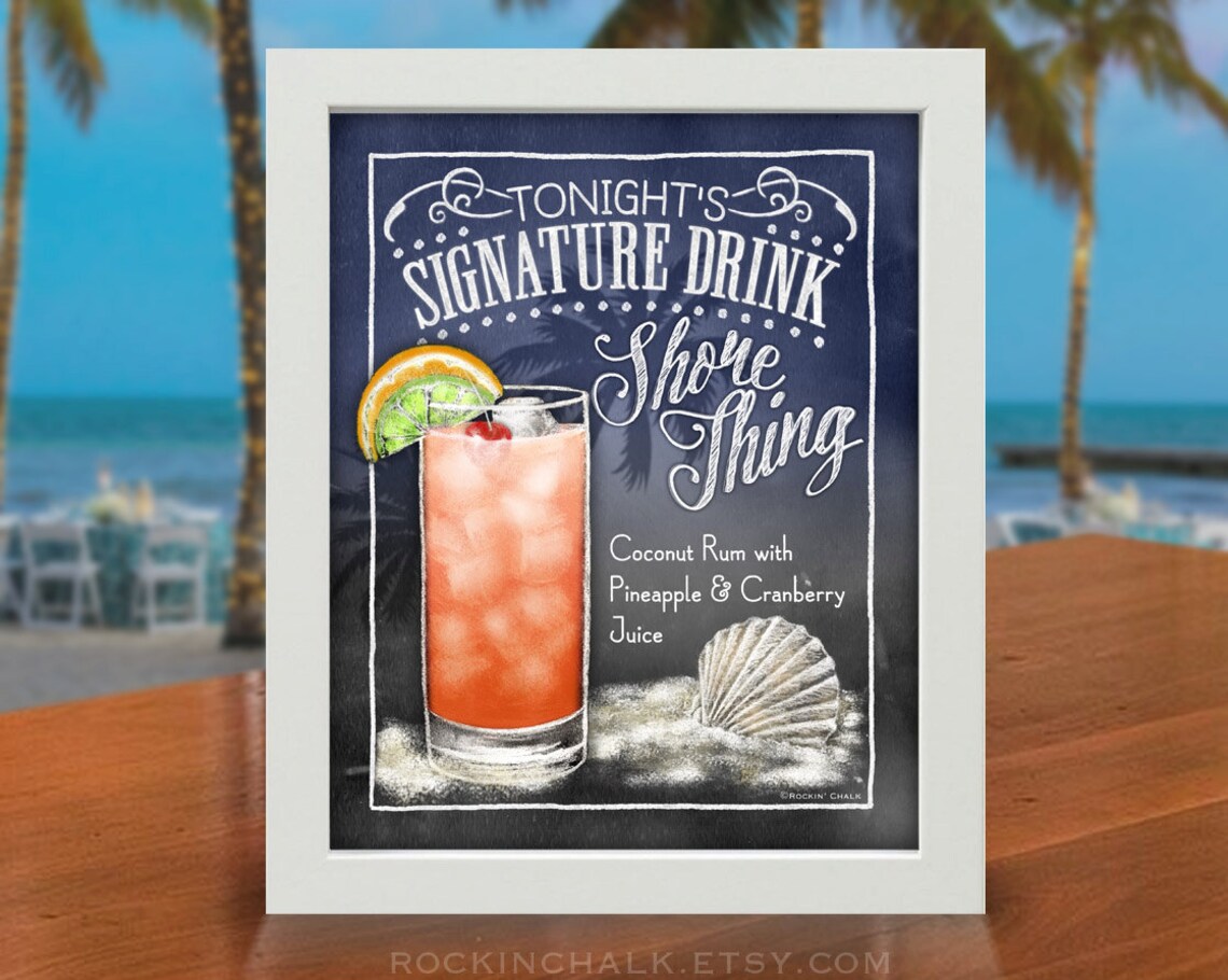Printable Signature Drink Sign Shore Thing Cocktail Summer - Etsy