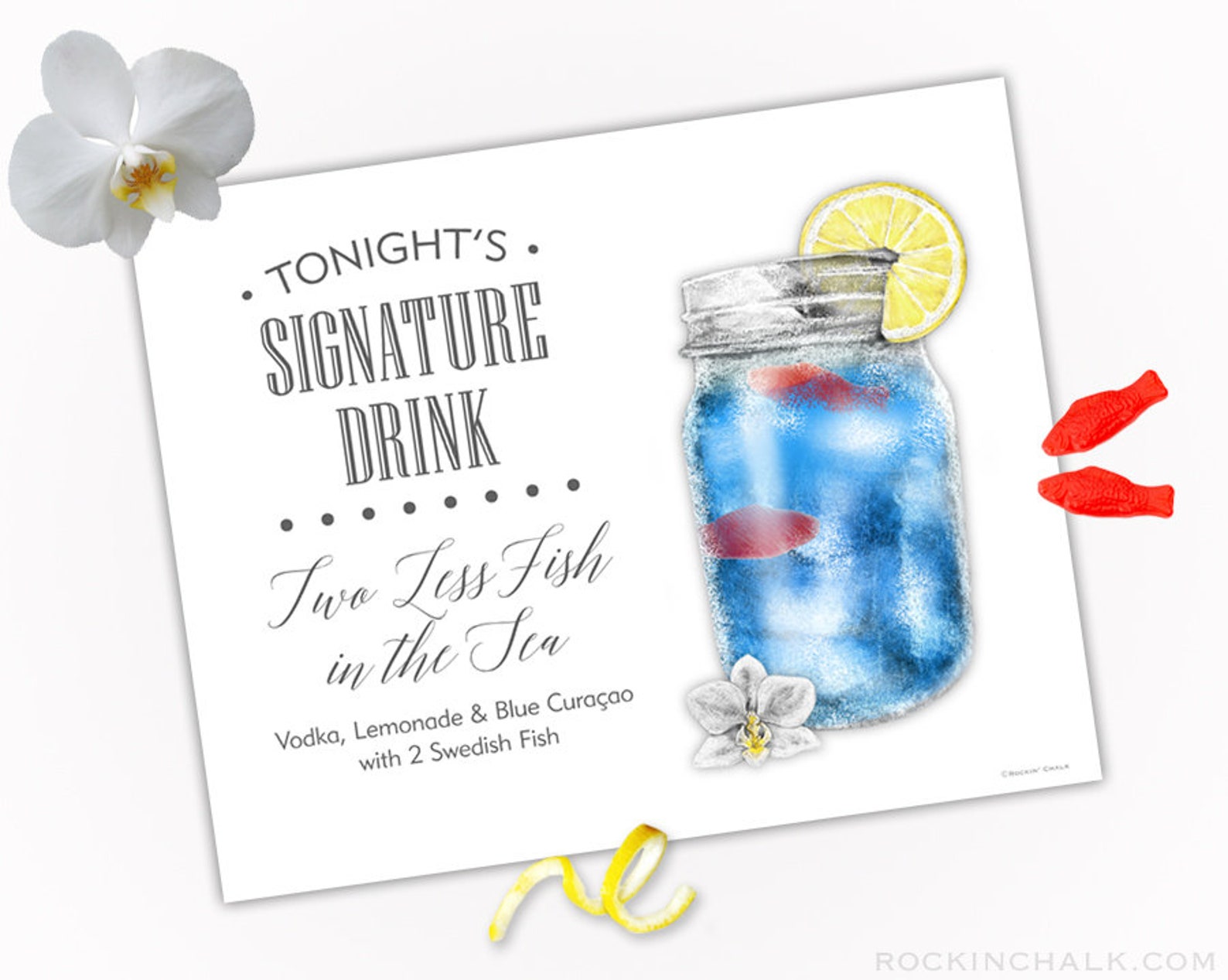 Two Less Fish in the Sea Drink Sign Summer Jar Drink - Etsy