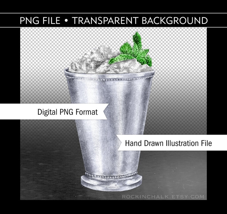 Mint Julep PNG Digital Clip Art Hand Drawn Bar Menu Art - Etsy UK