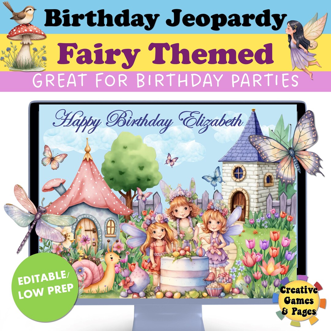 Fairy Jeopardy Game – Editable Powerpoint for Birthday Parties ...