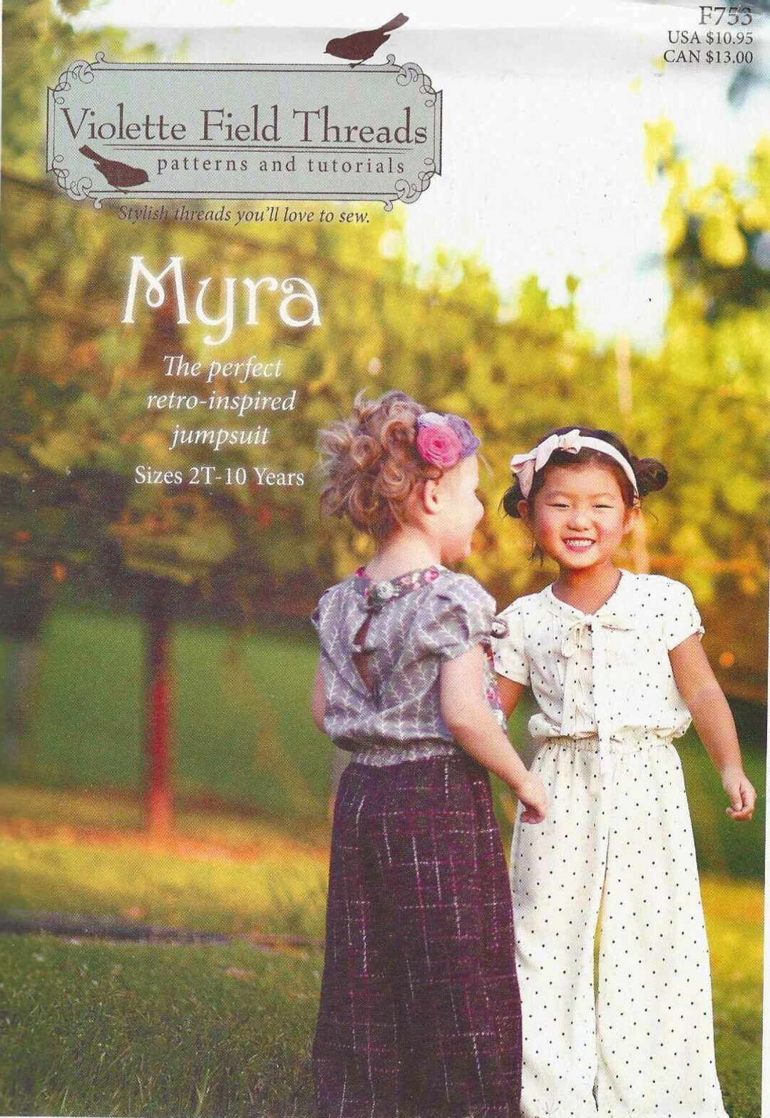 Myra the Perfect Retro-inspired Jumpsuit Sizes 2T to 10 Years Violette Field Threads Pattern ...