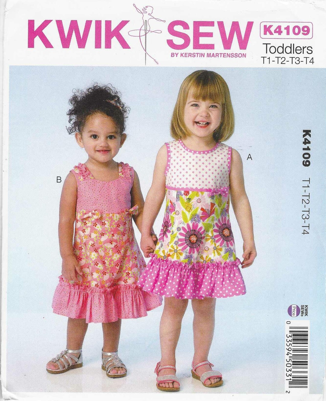 Kwik Sew Pattern K4109 Toddlers Dresses Sizes T1-T2-T3-T4 OOP Kwik Sew Closed 10/23 NEW Factory ...