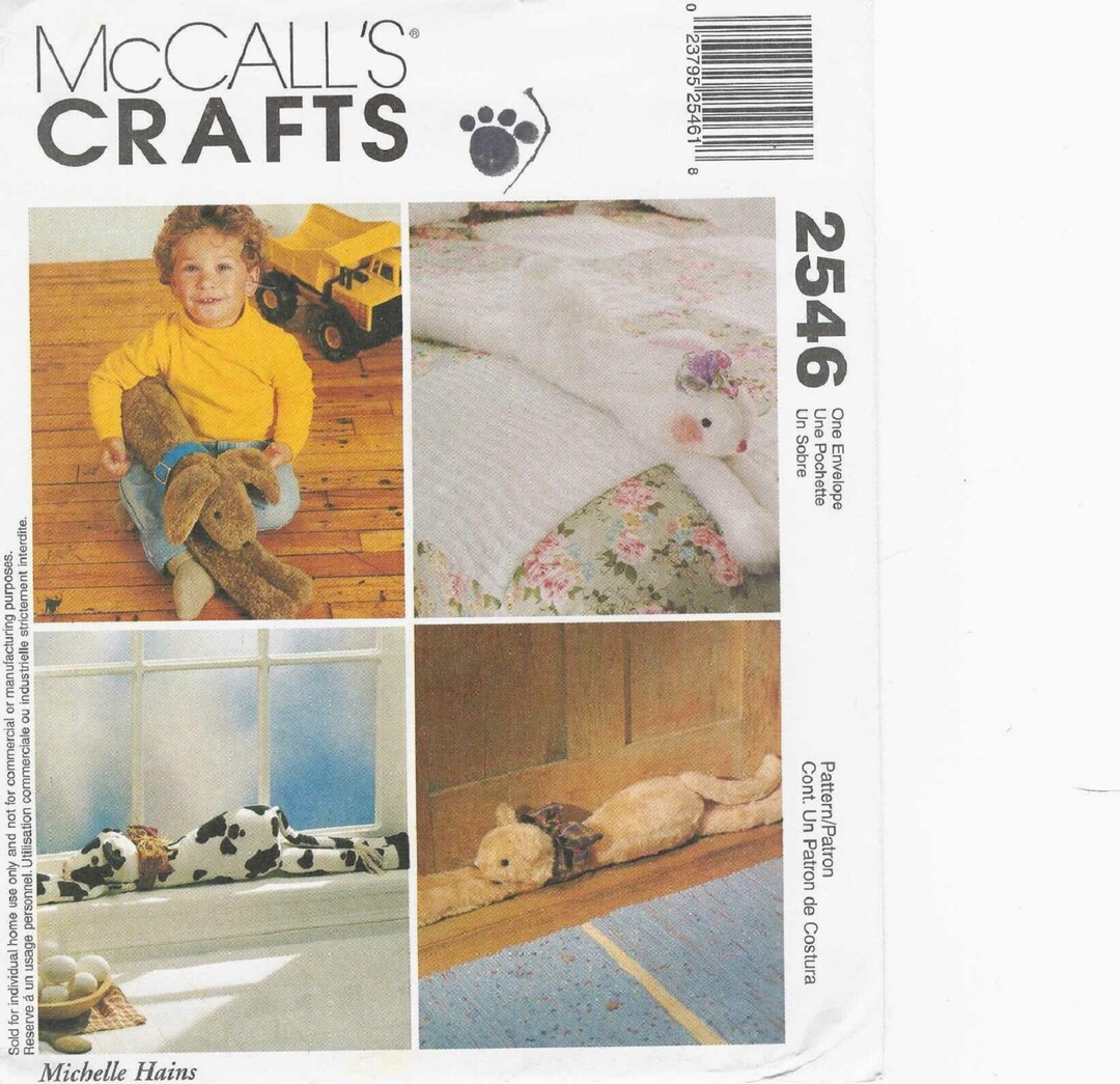Mccalls Crafts Pattern 2546 Lounge Around Pets 35 Long, Cow, Dog, Cat ...