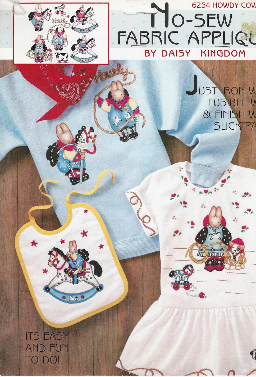 HOWDY COWBOY Daisy Kingdom No-sew Fabric Applique 6254 New in Original ...