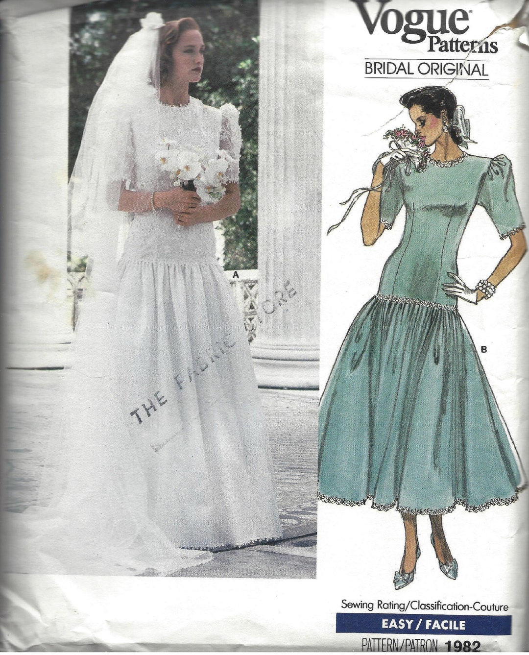 Vogue Patterns Bridal Original Vintage Sewing Patten 1982 Misses Size ...