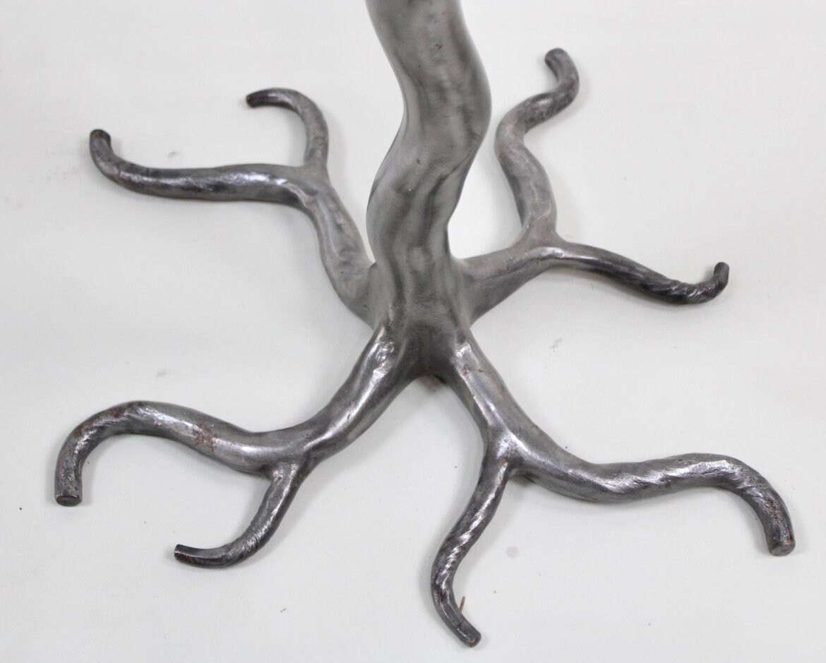 Signed Hand Forged Iron Sculptural Tree Branch Glass Top Table - Etsy