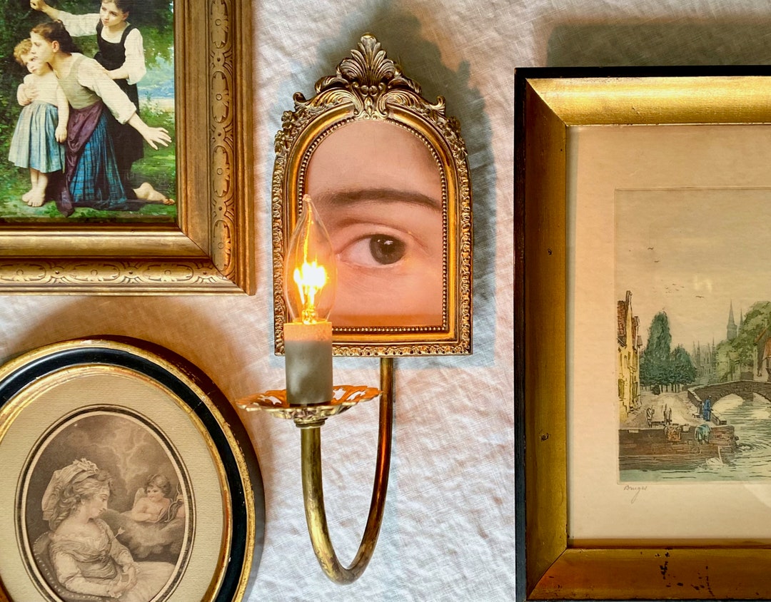 Lovers Eye Wall Sconce Hardwired Painting Framed Wall Art Unique Home ...