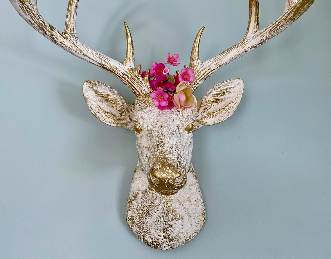 Xlarge Faux Taxidermy Deer Head 14 Point Stag Buck Vintage - Etsy