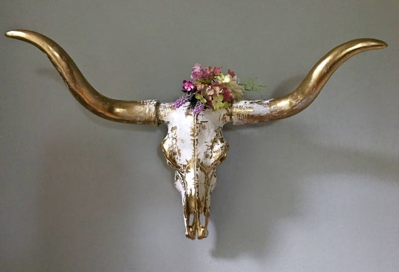 Large Bull Skull Texas Longhorn Wall Decor Faux Taxidermy - Etsy