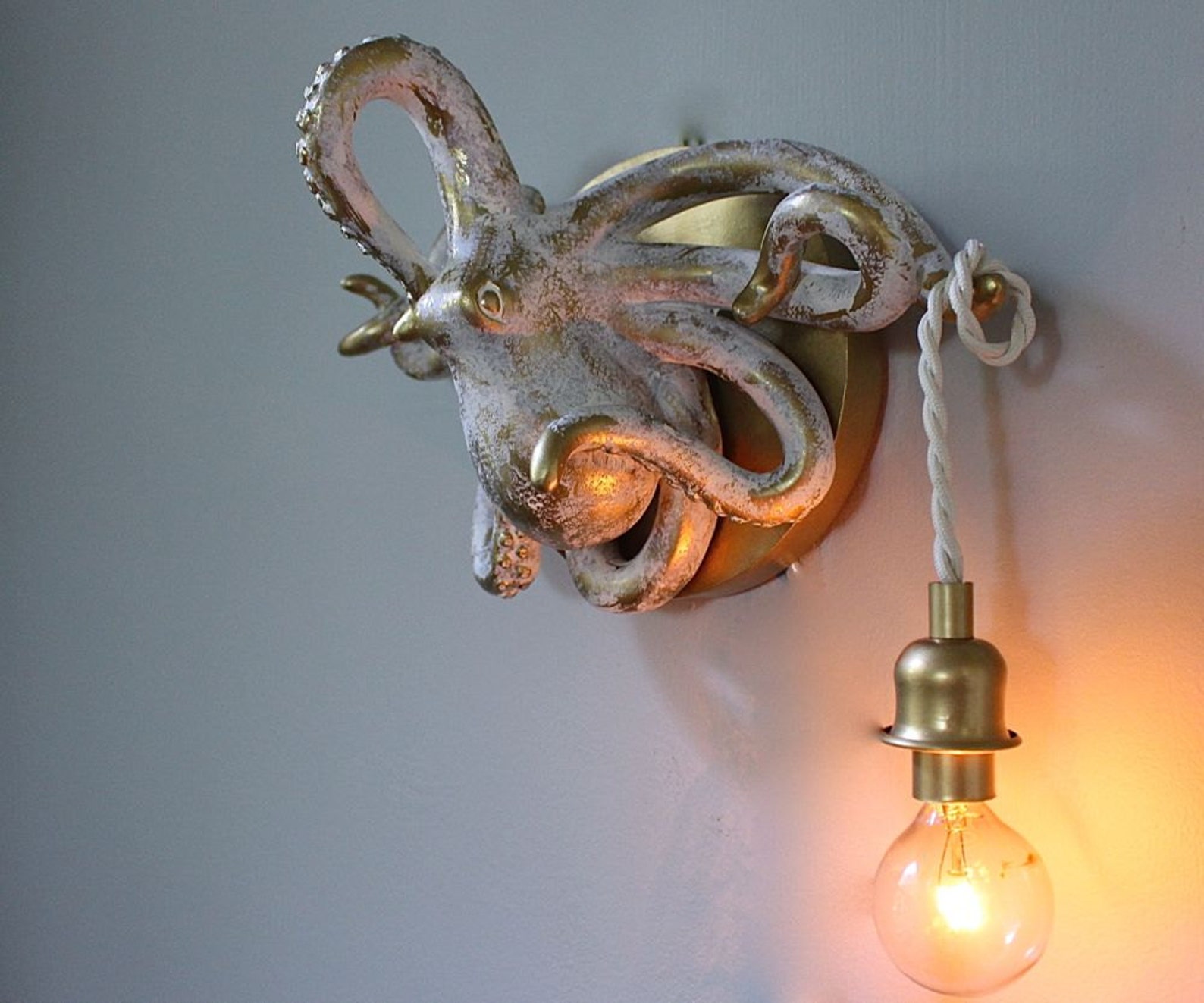 Octopus Wall Sconce Light Nautical Sconce Modern Beach Cottage Sea ...