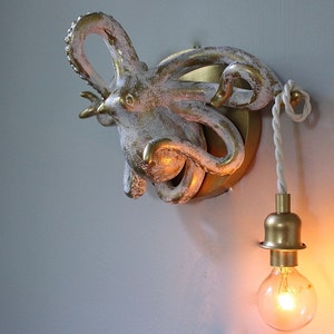 Octopus Wall Sconce Light Nautical Sconce Modern Beach Cottage Sea ...