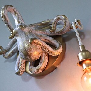 Octopus Wall Sconce Light Nautical Sconce Modern Beach Cottage Sea ...