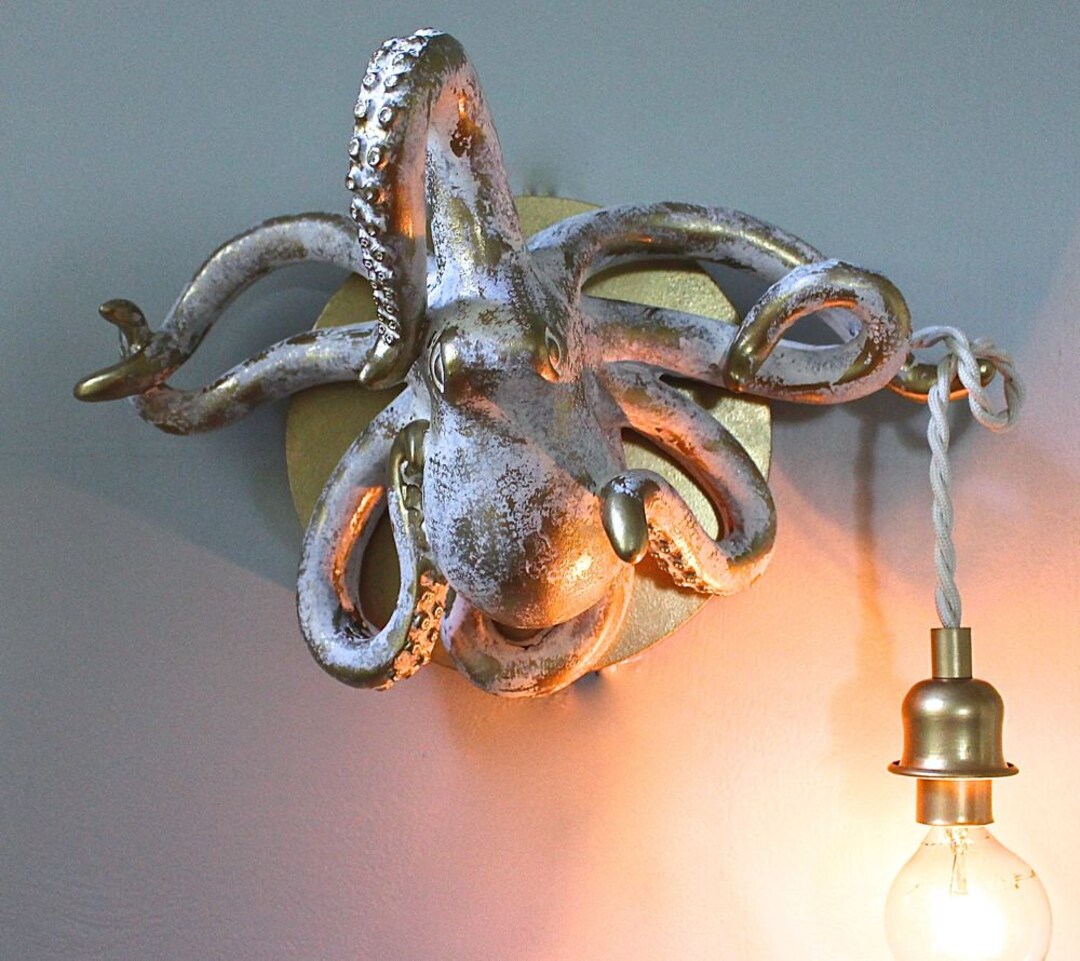 Octopus Wall Sconce Light Nautical Sconce Modern Beach Cottage - Etsy