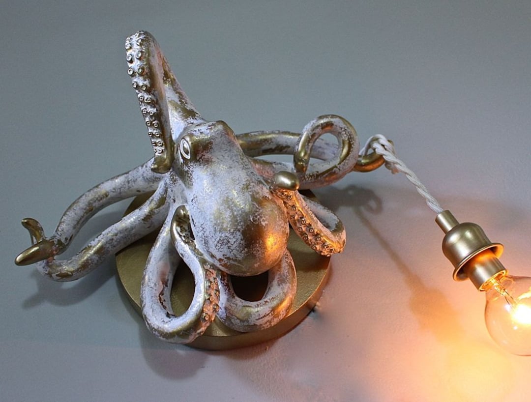 Octopus Wall Sconce Light Nautical Sconce Modern Beach Cottage Sea ...