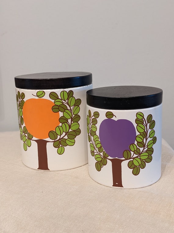 Vintage Ransburg Fruit Tree Canisters Set of 2 - Etsy