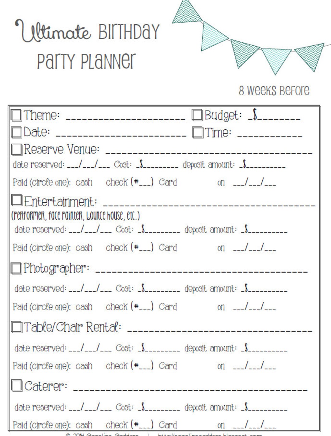 Ultimate Party Planning Printable Sixteen Pages 8.5 X 11 INSTANT ...