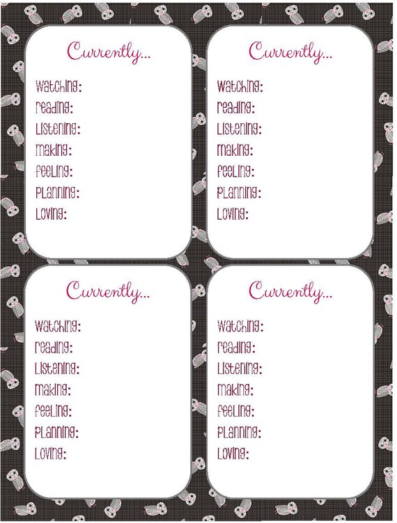 Items similar to 8 Designs Currently Cards INSTANT DOWNLOAD Digital ...