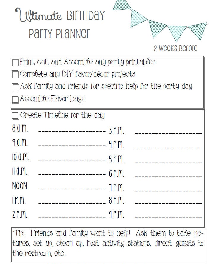 Ultimate Party Planning Printable Sixteen Pages 8.5 X 11 INSTANT ...