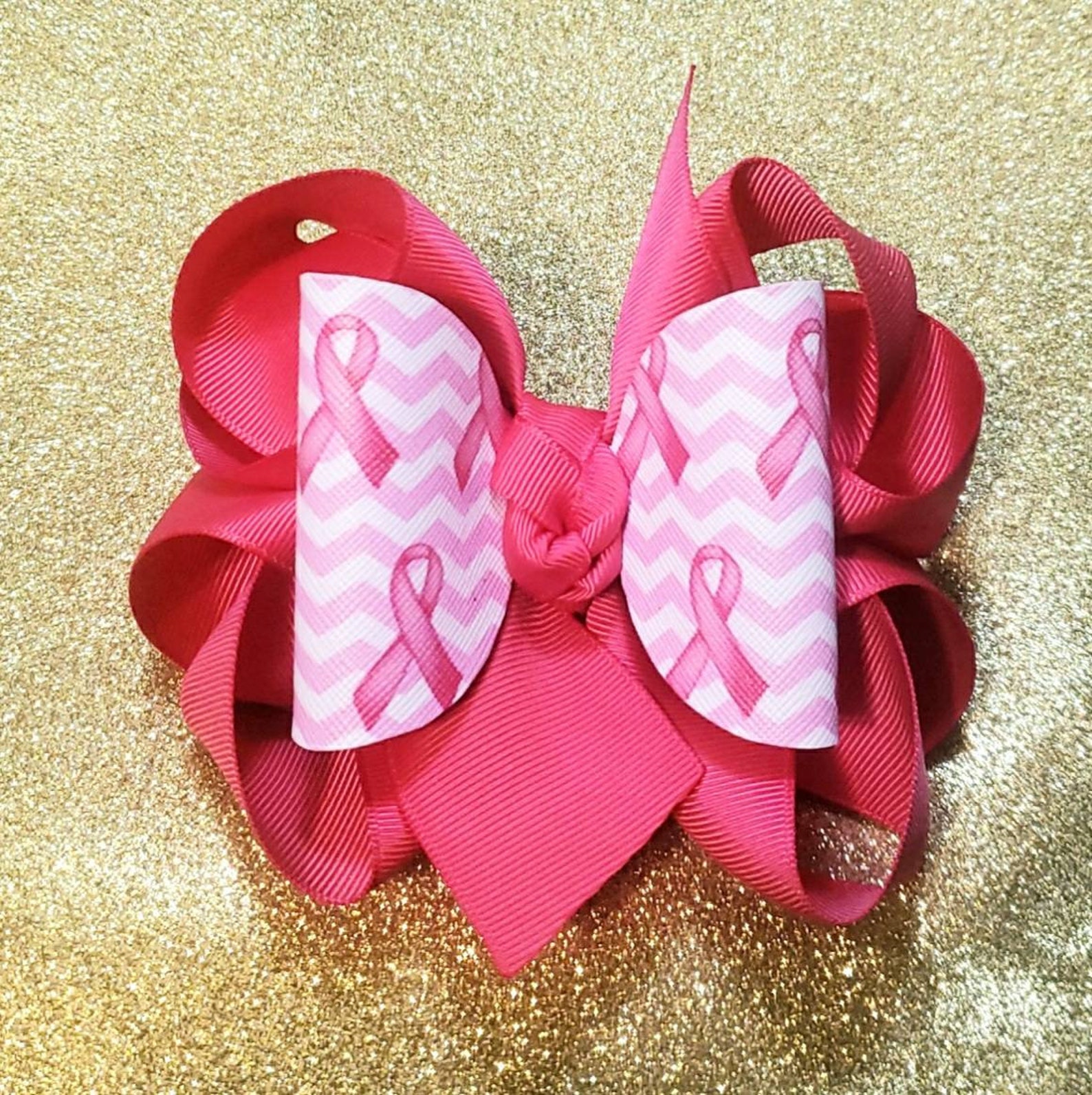 Breast Cancer Awareness Hair Bow Pink Hair Bow Pink | Etsy
