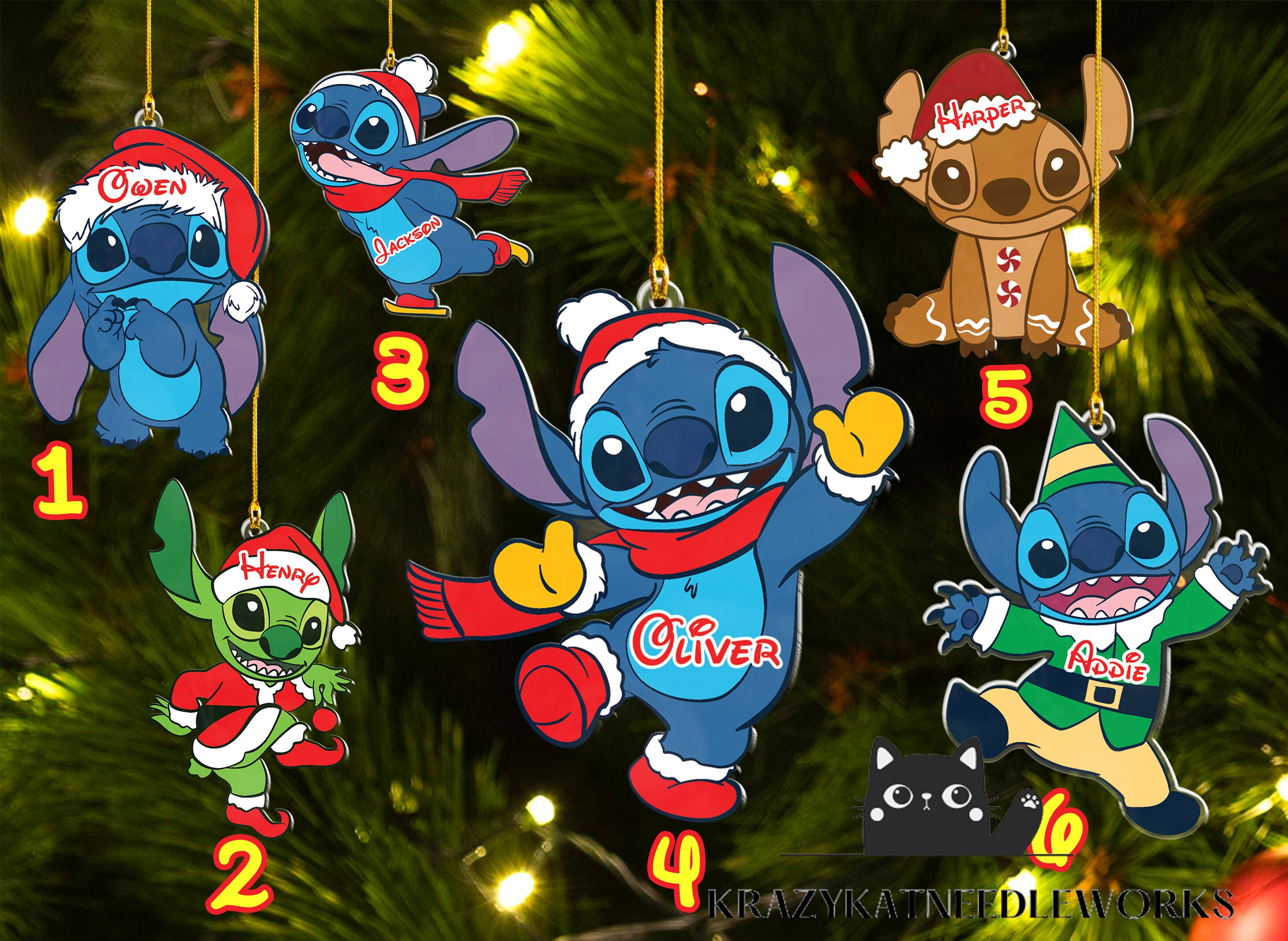 Personalized Stitch Ornament, Personalized Lilo & Stitch Ornament ...