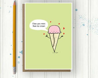 Ice cream card | Etsy