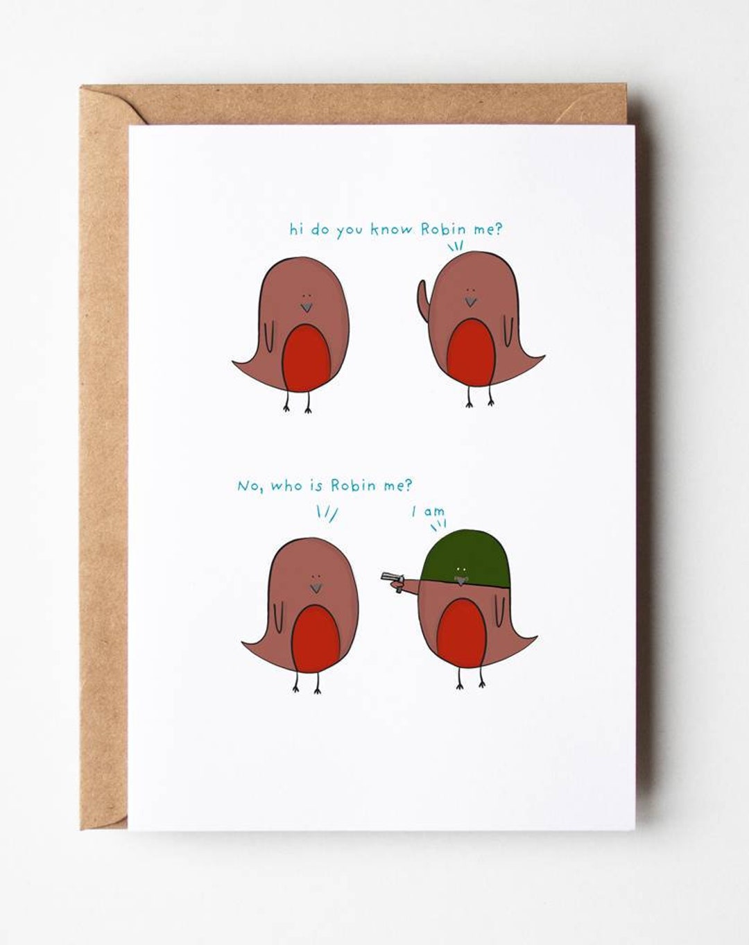 Funny Bird Card, Robin Card, Funny Greeting Card, Comic Strip Card, Fun ...