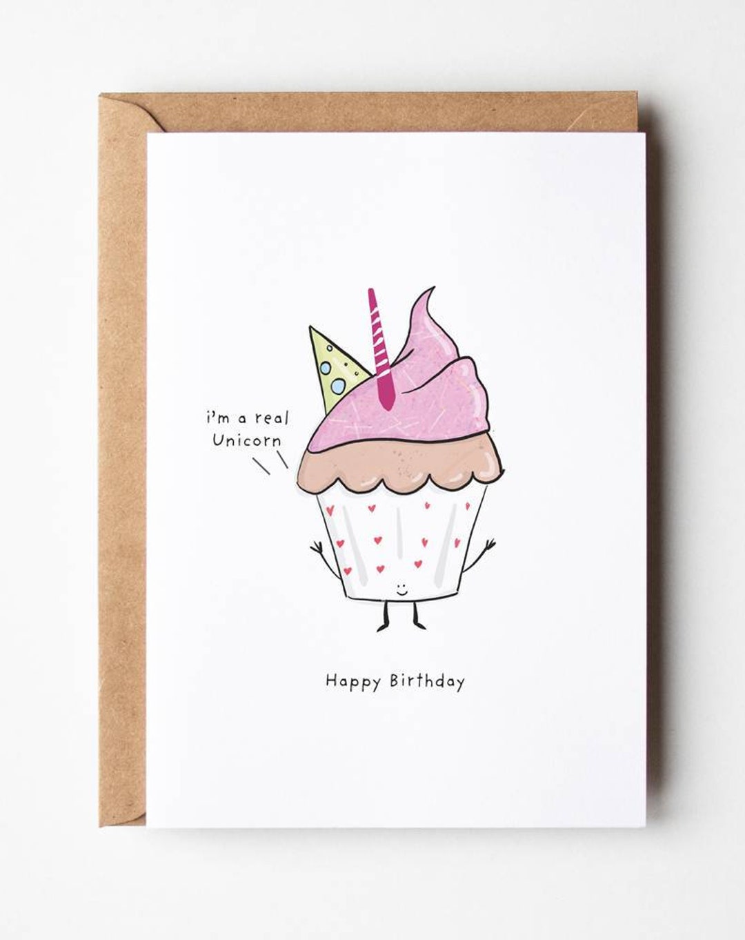 Cupcake Birthday Card, Happy Birthday, Birthday Card for Her, Card for ...