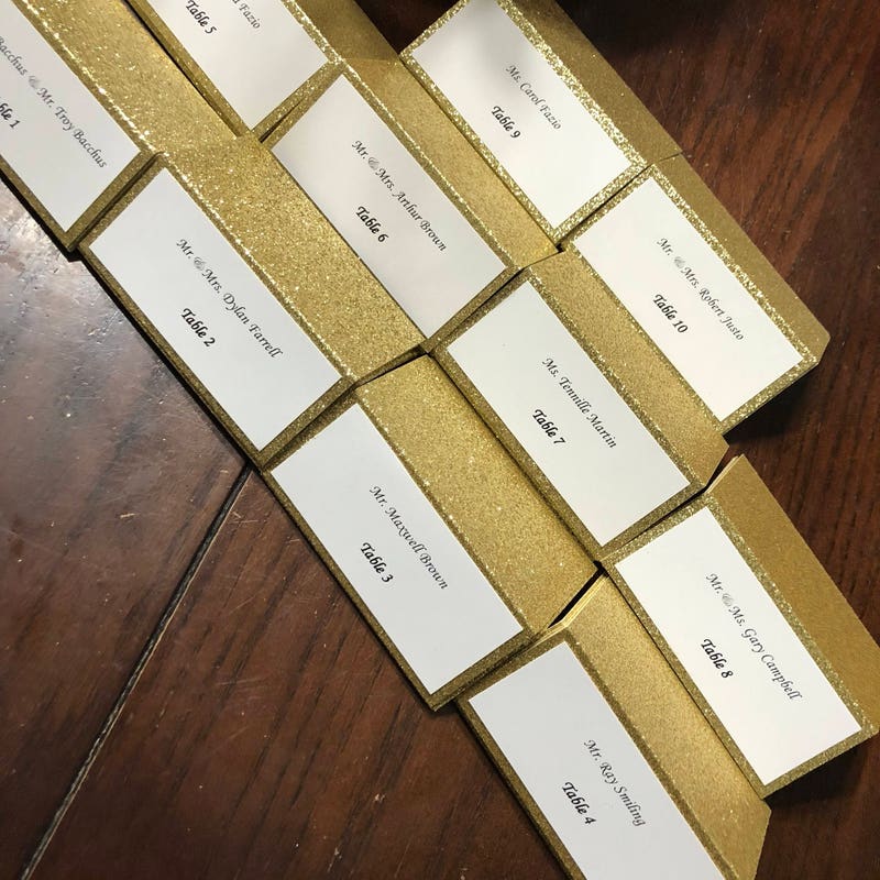 Glitter Name Cards - Etsy