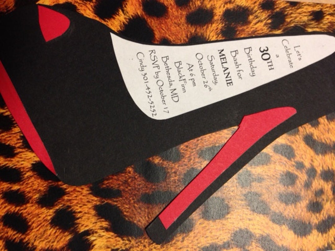 High Heel Birthday Invitation Set of 5 | Heel Invite | Shoe Invite ...