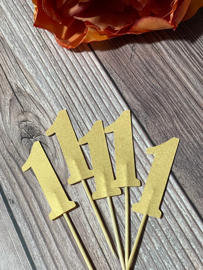 Number 1 Cupcake Toppers 1 Cupcake Toppers One One - Etsy