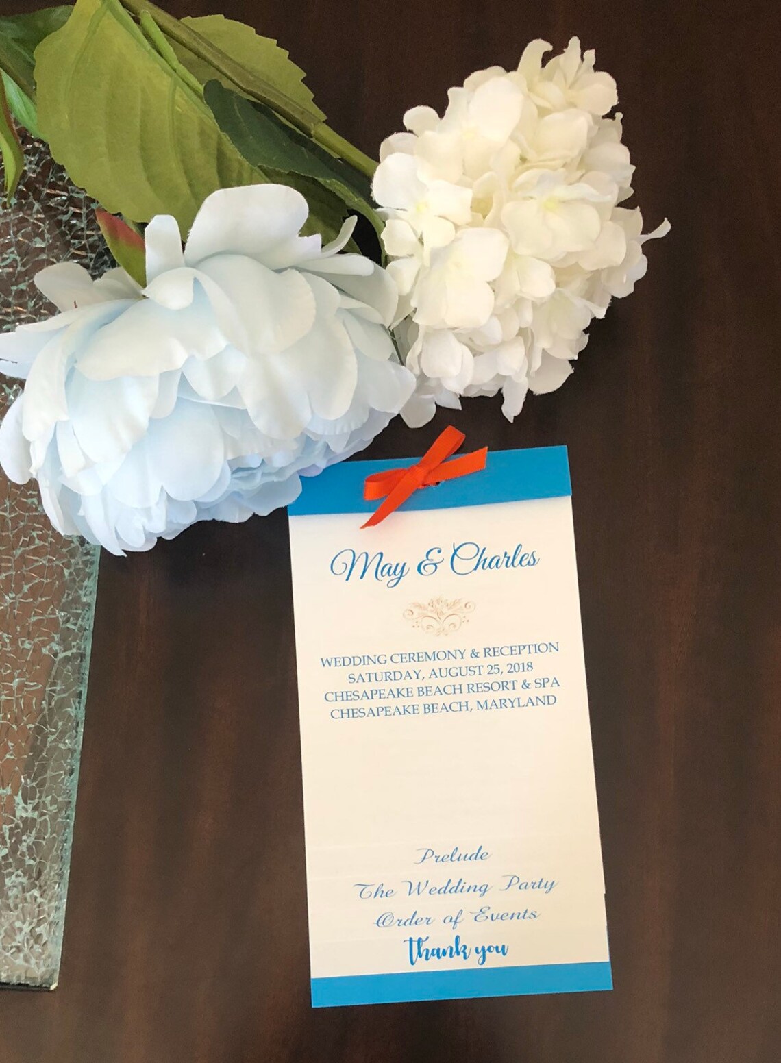 Wedding Program Layered Wedding Program Teal and Orange - Etsy