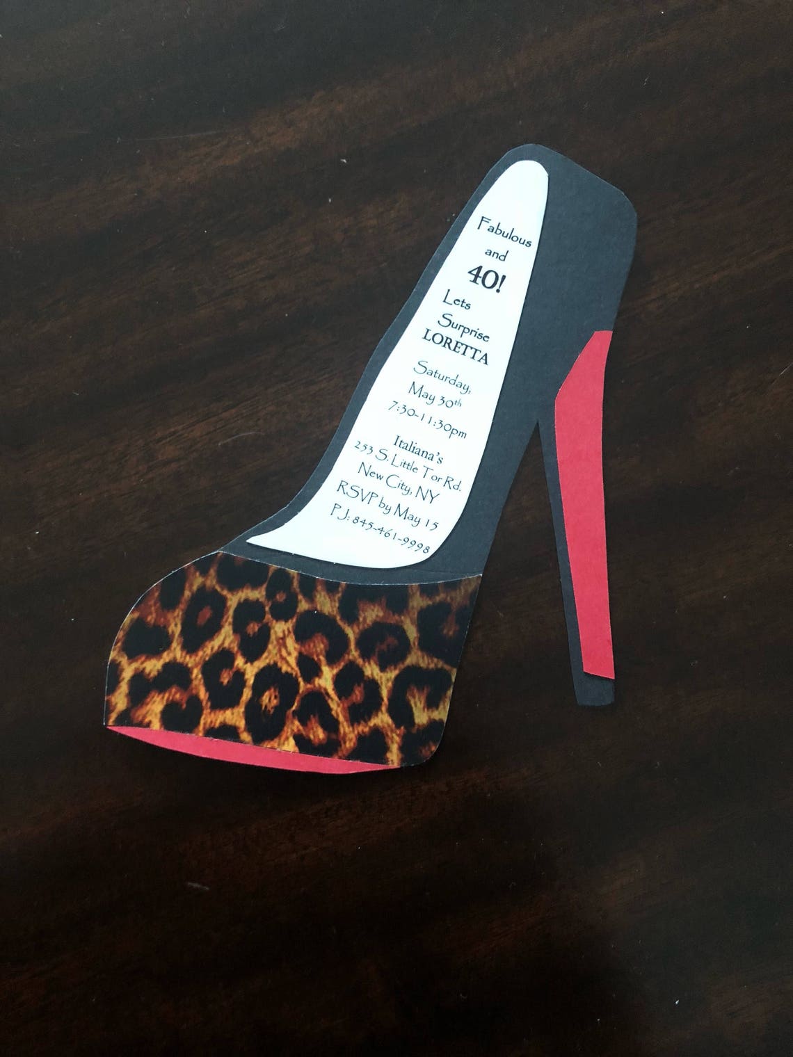 High Heel Birthday Invitation Set of 5 Heel Invite Shoe - Etsy