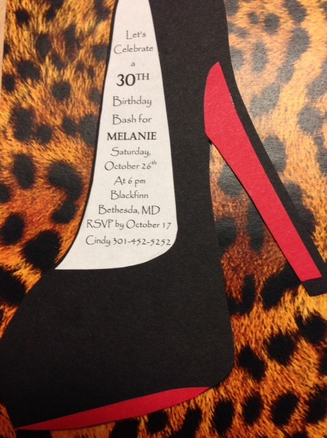 High Heel Birthday Invitation Set of 5 | Heel Invite | Shoe Invite ...