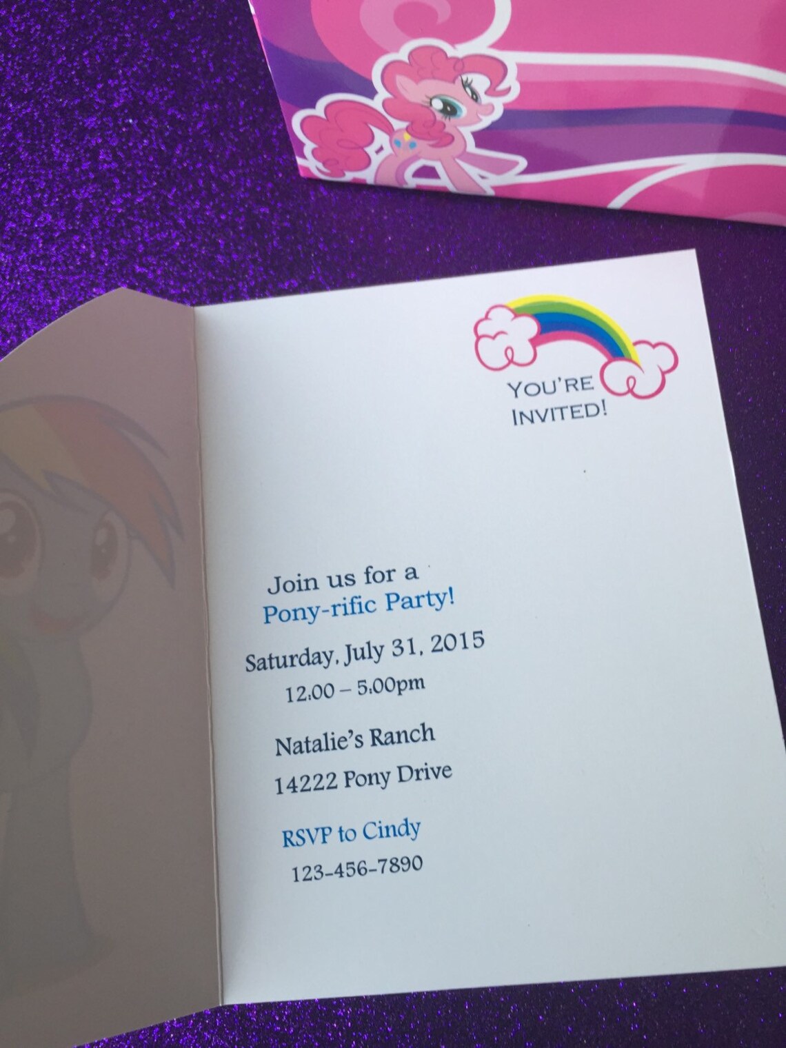 My Little Pony birthday invitation My Little Pony theme | Etsy