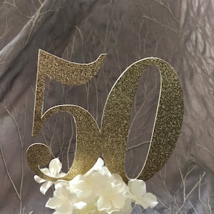 50th Cake Topper | Cake Topper | 50th Celebration | 50th Glitter Cake ...