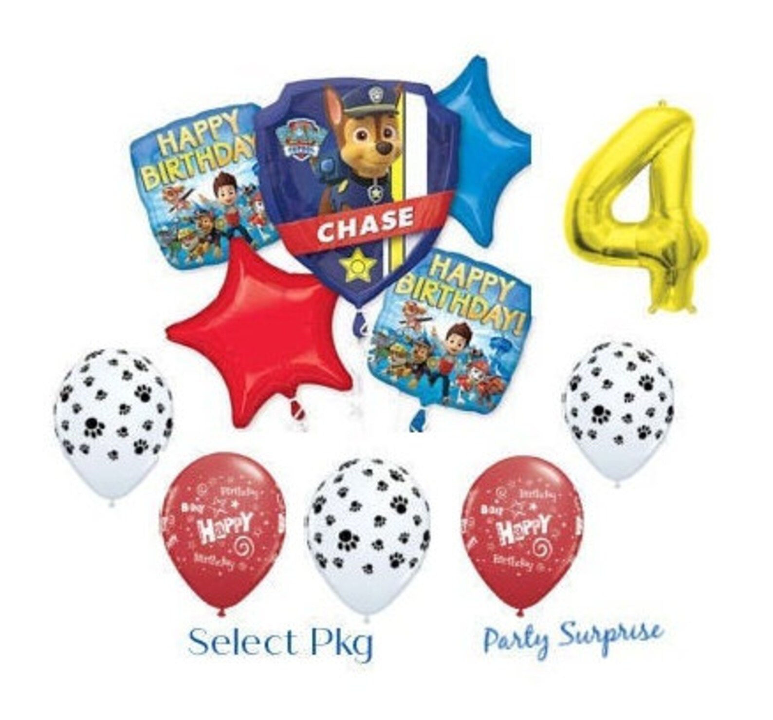 Paw Patrol Balloon Bouquet 5 Mylar Foil Balloons Boy Birthday - Etsy