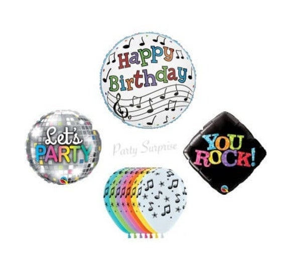 Music Balloons Rock N Roll Party Disco Party Musical Notes Mylar Latex ...