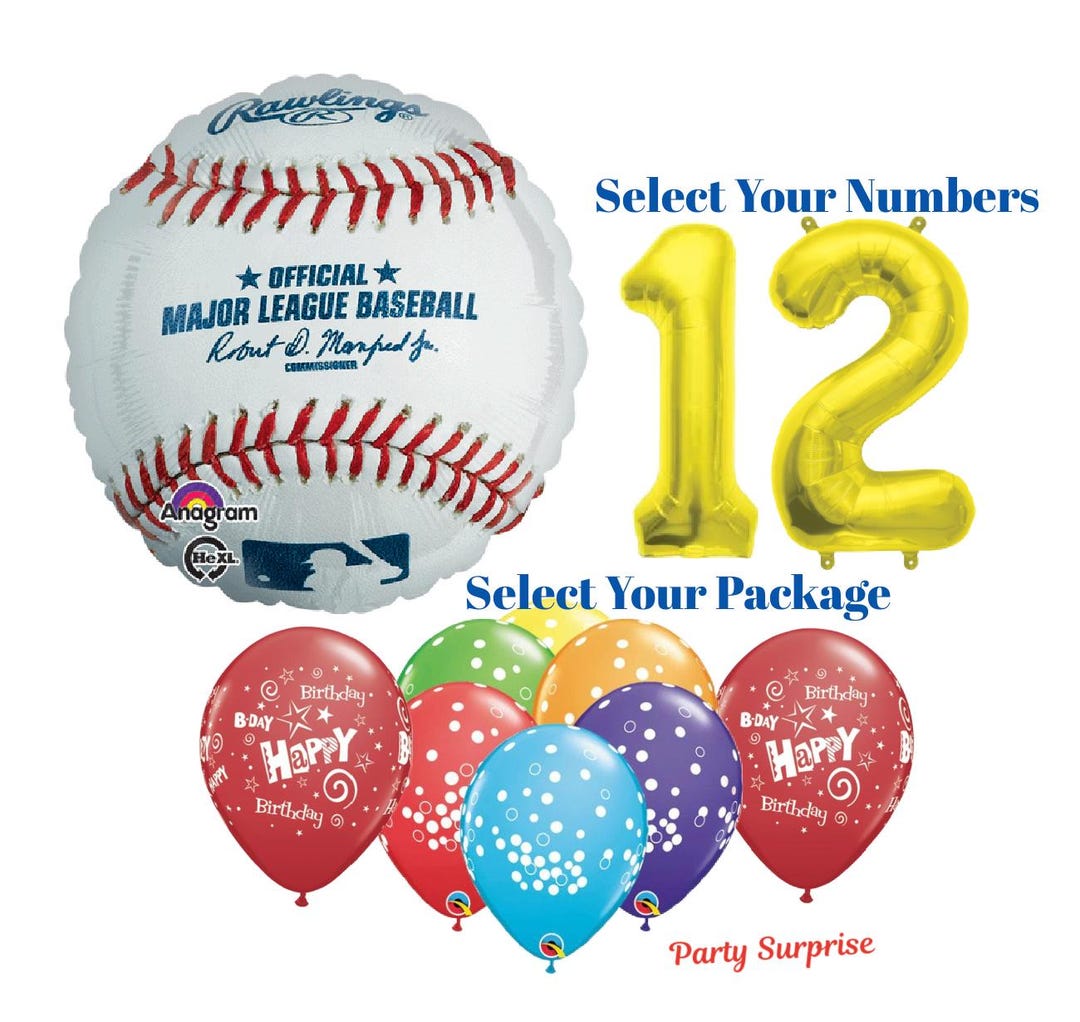 Baseball Balloons Rawling Official Birthday Baseball Party Balloons ...