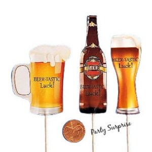 Beer Cupcake Toppers Cheers and Beers Bottle Beer Mugs Customize ...