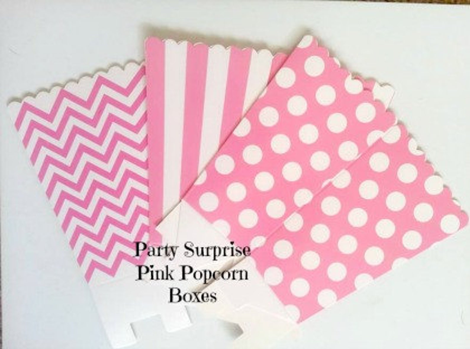 Pink Popcorn Boxes Pink Mini Popcorn Box Pink Wedding Favor - Etsy