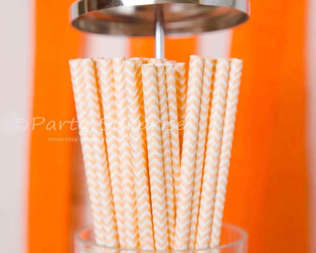 Straws Peach Chevron Paper Straws, Chevron Straws Peach Mint Lavender ...
