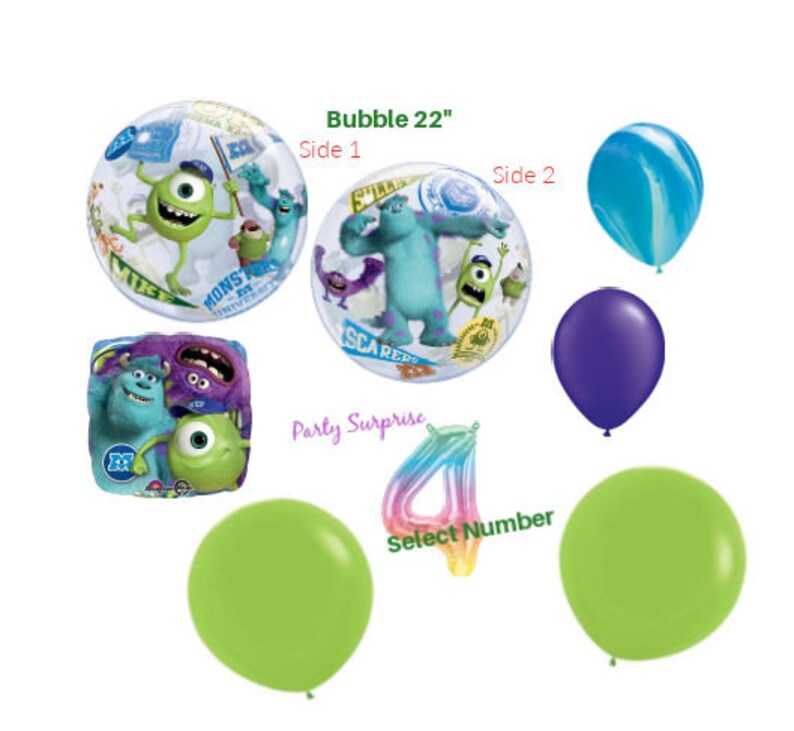 Monsters Bubble Balloon Monsters Univ Balloon Pkg Mylar Latex - Etsy