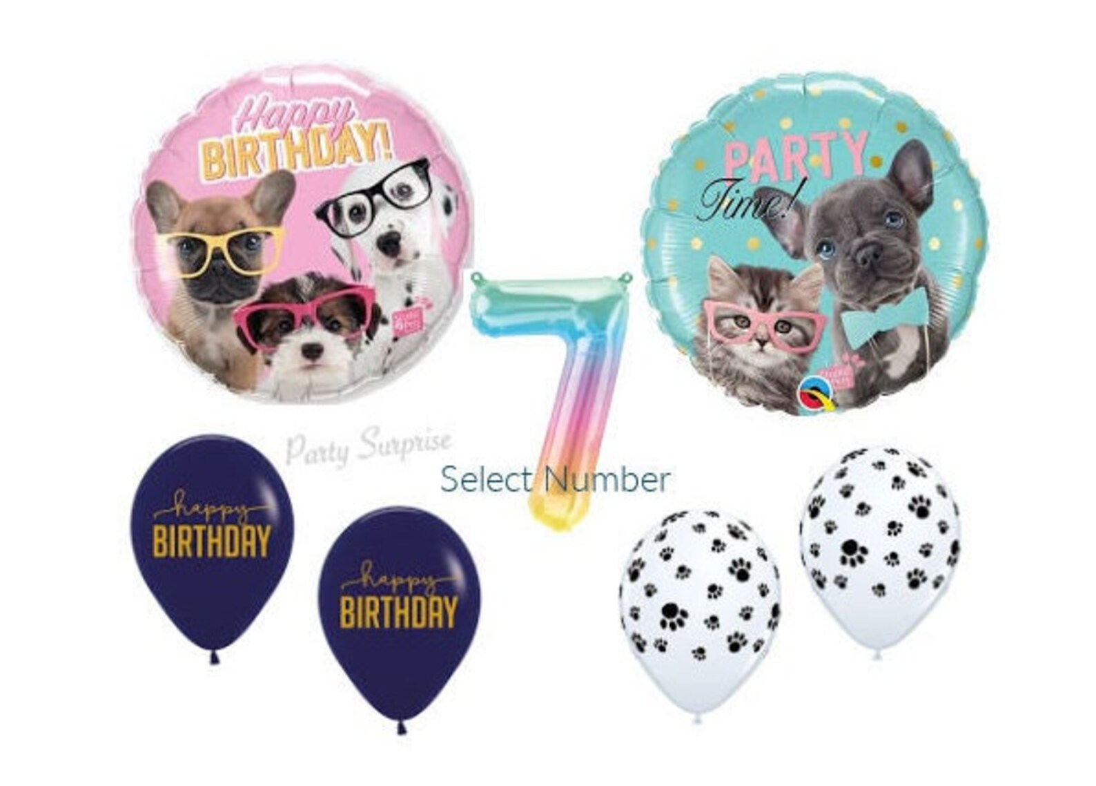 Paw Print Party Balloon Package Party Animal Balloons Cat - Etsy