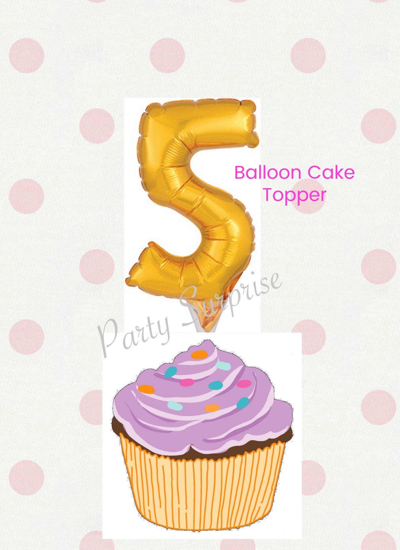 5th Birthday Balloon Cake Topper Girl 5th birthday Boy 5th | Etsy