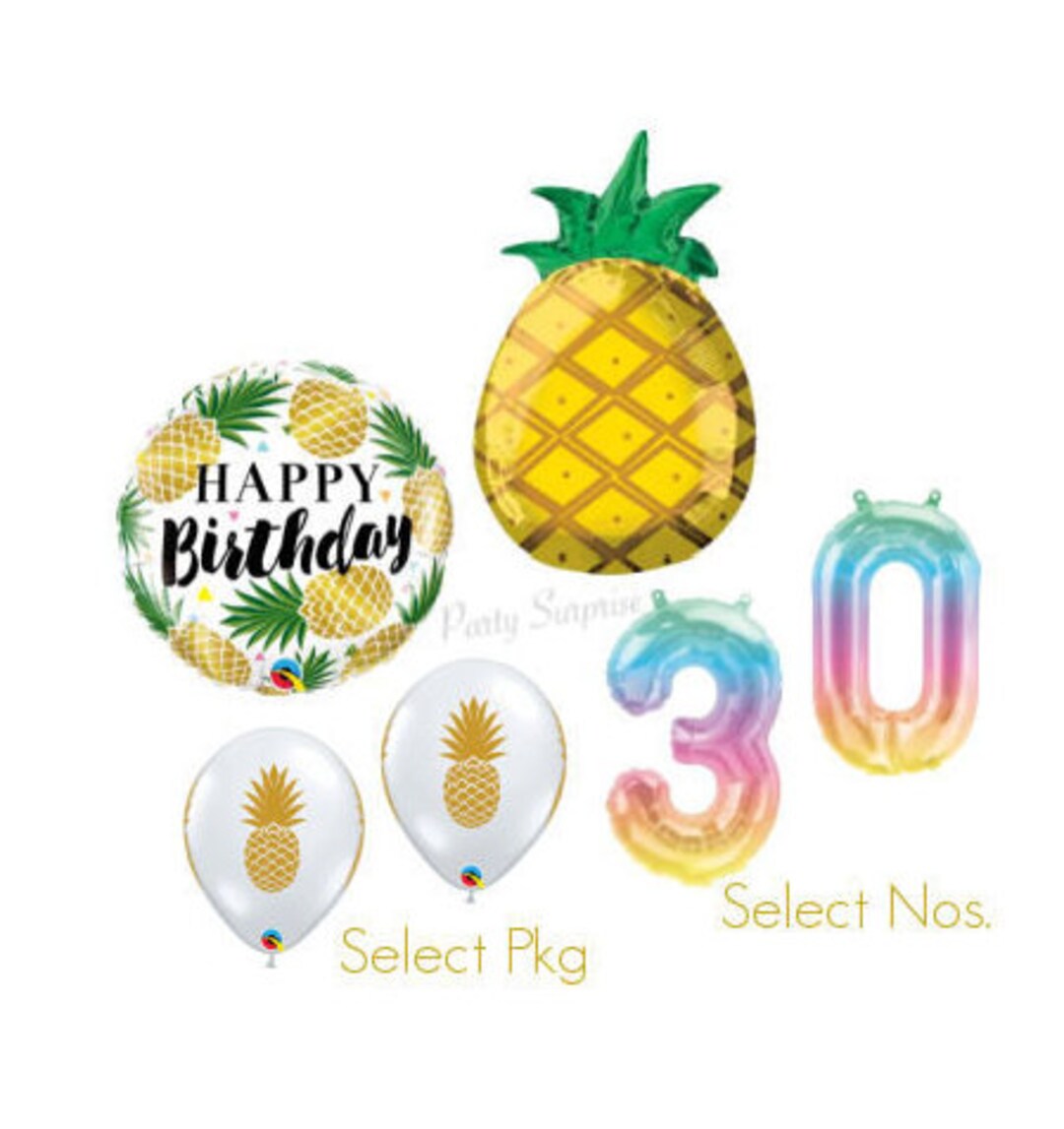 Pineapple Balloons Birthday Package Mylar Pineapple Happy Birthday ...